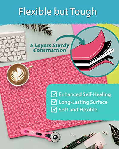 G+ Self-Healing Reversible Cutting Mat - A3 12x18 for Fabric; Double-Sided Cutting Board for Sewing, Crafting, Quilting, Scrapbooking, Rotary Cutting - Perfect for Creators
