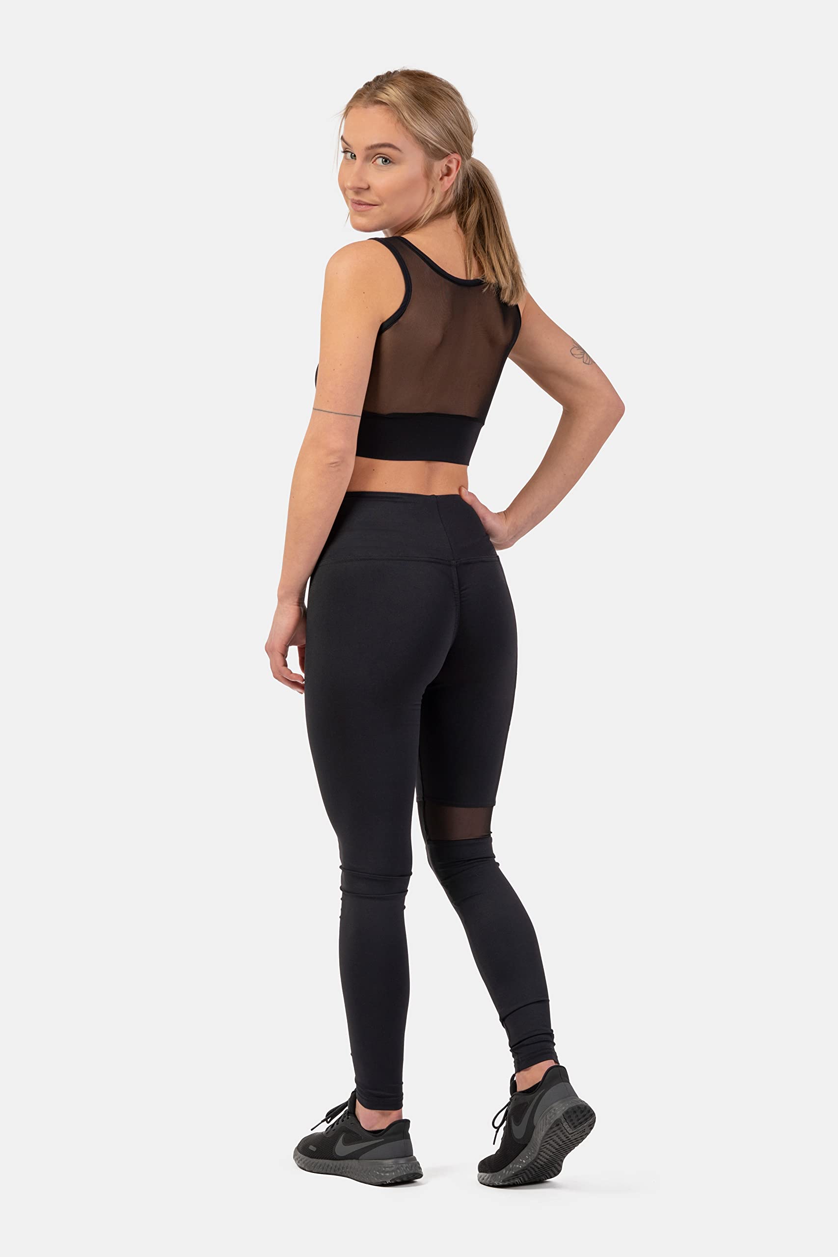 NEBBIA Black Mesh Design Breathe Sports Bra 412