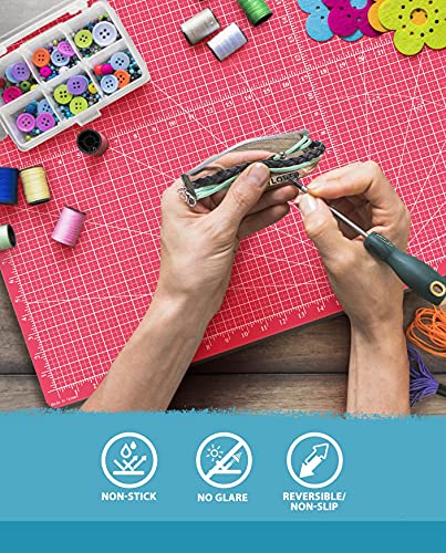 G+ Self-Healing Reversible Cutting Mat - A3 12x18 for Fabric; Double-Sided Cutting Board for Sewing, Crafting, Quilting, Scrapbooking, Rotary Cutting - Perfect for Creators