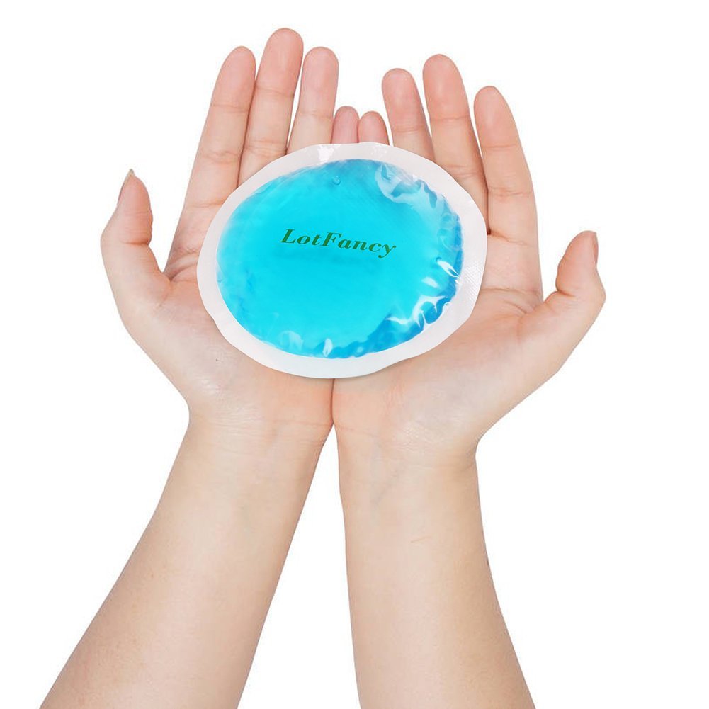 LotFancy Ice Pack for Injuries Reusable, 8 Small Gel Heating Cooling Pads with Cloth Backing, Hot Cold Therapy for Eyes After Surgery, Face, Breastfeeding, Wisdom Teeth, Jaw, Headache, Sinus Relief