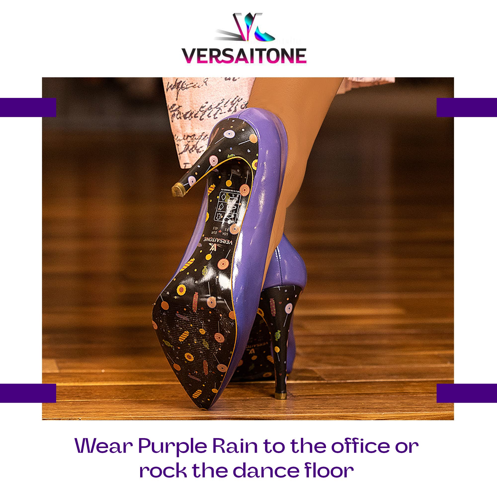Versaitone Women Heels Pump 4 inch - Handcrafted Closed Pointed Toe Stiletto Heels, Classy Non-Slip Heels with Patent Leather - Lambskin Cushion for Enhanced Wear & Comfort