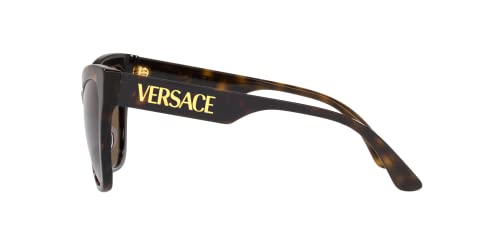 Versace Woman Sunglasses Havana Frame, Dark Brown Lenses, 56MM