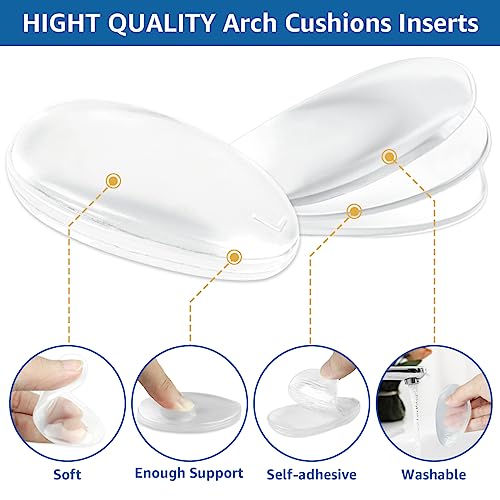 SQHT Adjustable Arch Support Inserts, Gel Arch Support Shoe Insoles for Flat Feet, Arch Pads for High Arch Foot Pain Relief- 2 Pairs