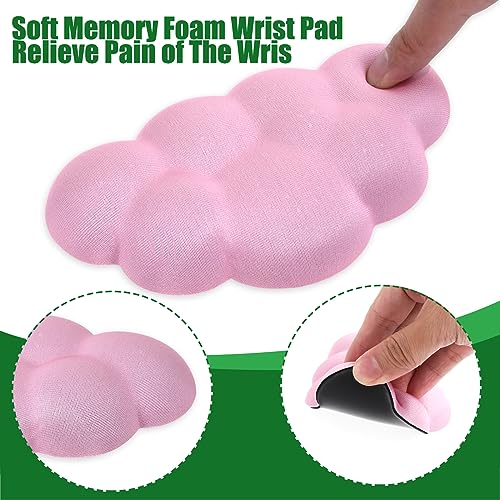 TIESOME Cloud Wrist Rest for Mouse, Memory Foam Wrist Cushion Ergonomic Palm Rest Pain Relief Mouse Wrist Support Pad with Anti-Skid Base for Office School Home Laptop&Computer Mouse(Pink)
