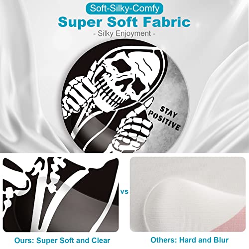 Large Mouse Pad with Wrist Rest Dia 9.45 inch, Mouse Pads for Desk, Cute Round Ergonomic Mouse Pad, Gel Mousepad Wrist Support for Computer Laptop Gaming Home Office Decor-Funny Skull
