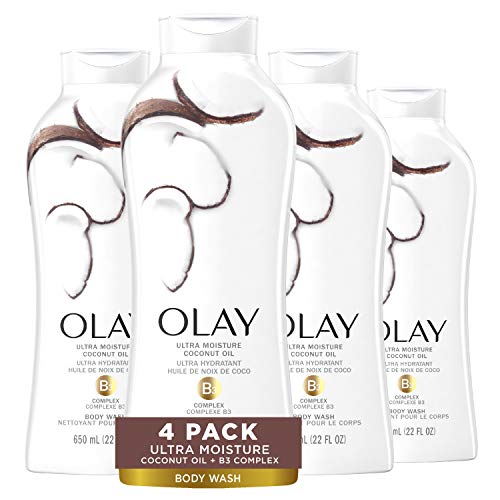 Olay Ultra Moisture Coconut Oasis Body Wash, for Smooth and Healthy Looking Skin, 22 Fl Oz (Pack of 4)