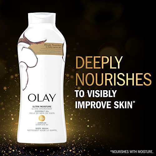 Olay Ultra Moisture Coconut Oasis Body Wash, for Smooth and Healthy Looking Skin, 22 Fl Oz (Pack of 4)