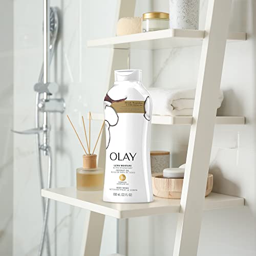 Olay Ultra Moisture Coconut Oasis Body Wash, for Smooth and Healthy Looking Skin, 22 Fl Oz (Pack of 4)