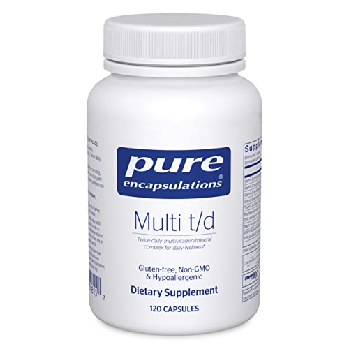 Pure Encapsulations Multi T/D | Multivitamin and Mineral Supplement to Support Daily Wellness and Cardiovascular Health with a Well-Balanced Diet* | 120 Capsules