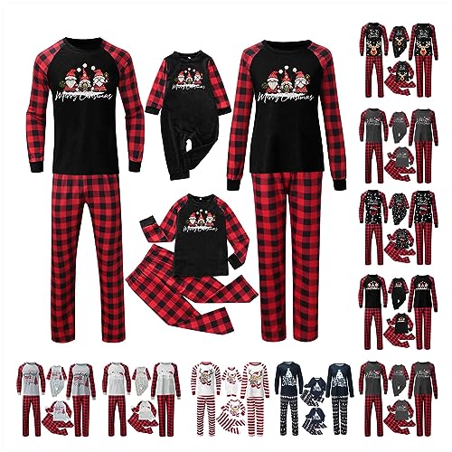 Christmas Pajamas for Family 2023 Couples Matching Pajamas Print Long Sleeve Pjs Set Loungewear Sleepwear Jammies Women