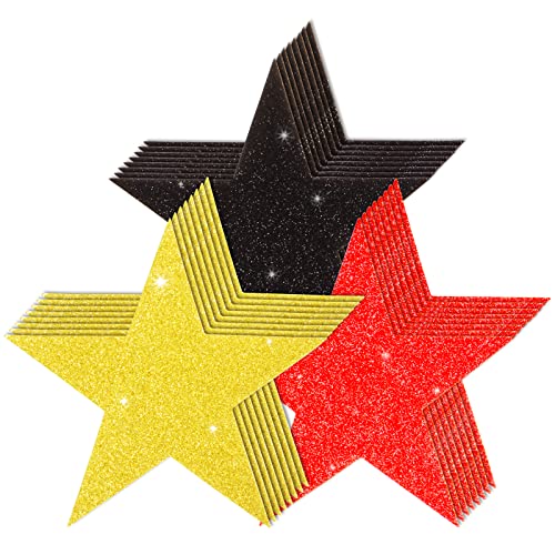 120 Pcs Glitter Star Cutouts - 6 Inch Large Glitter Stars Decoration for Classroom Bulletin Board Wall Party Supplies, 3 Colors