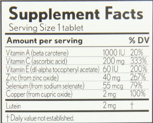 Bausch & Lomb Ocuvite Vitamin and Mineral Supplement for Eyes with Lutein Tablets, 240-Count