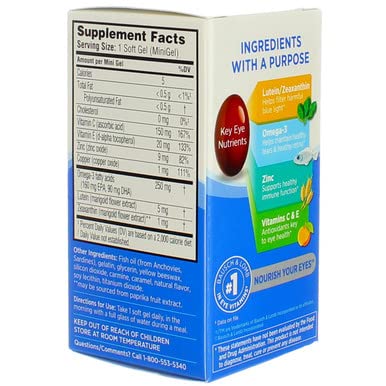 Bausch & Lomb Ocuvite Adult 50+ Eye Vitamin & Mineral Softgels 50 ea (Pack of 9)