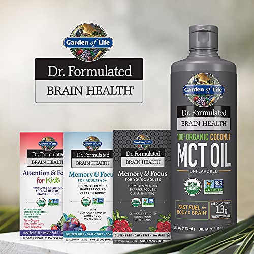 Garden of Life Dr. Formulated Organic Brain Health Memory & Focus for Teens and Young Adults 60 Tablets