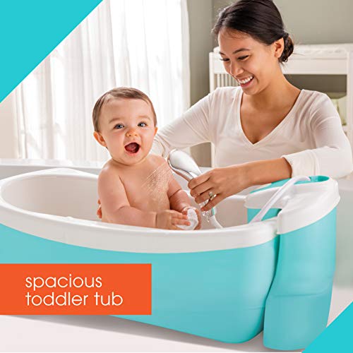 Summer Lil Luxuries Whirlpool Bubbling Spa & Shower (Blue) - Luxurious Baby Bathtub with Circulating Water Jets, 2 Count (Pack of 1)