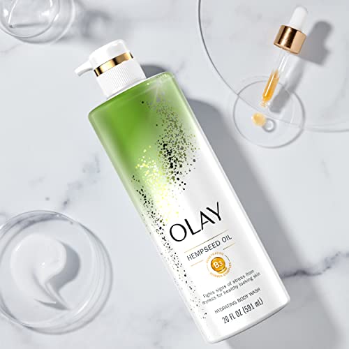 Olay Hydrating Body Wash with Hempseed Oil and Vitamin B3 (Pack of 4)