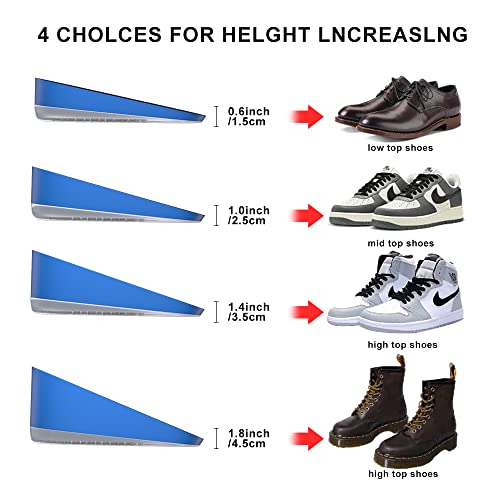 Correct-Position Height Increase Insoles, Heel Cushion Inserts, Heel Lift Inserts for Leg Length Discrepancies (Blue, 1.8" Height)