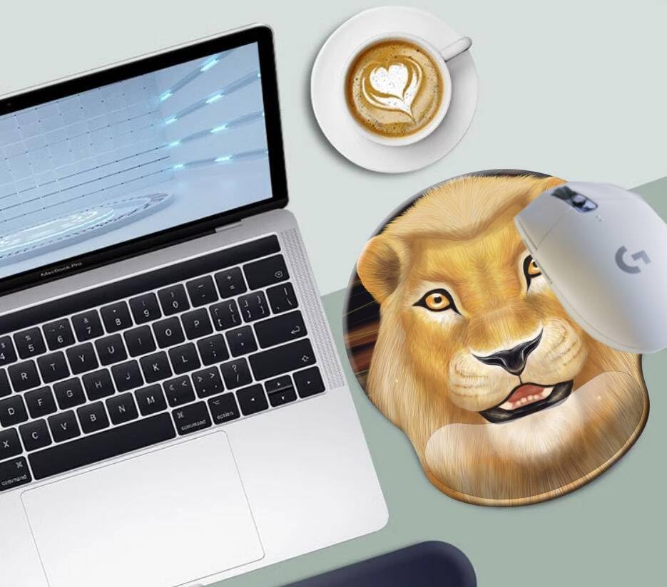 Ergonomic Mouse Pad with Gel Wrist Support,Mouse Mat Comfortable Mousepad with Smooth Wrist Rest Surface and Non-Slip Base for Pain Relief,Computer,Laptop,Office & Home, 9.4 x 8.1 in, Modern Design