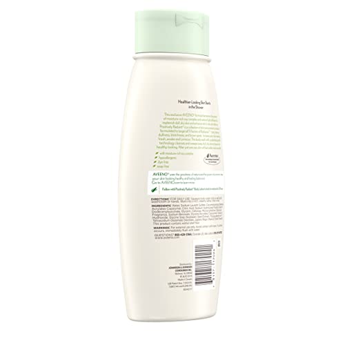 Aveeno Positively Radiant Exfoliating Body Wash with MoistureRich Soy Complex Crushed Walnut Shell for Dry, Dull Skin, SoapFree, DyeFree Hypoallergenic Formula 18 fl, 54 Fl Oz, (Pack of 3)