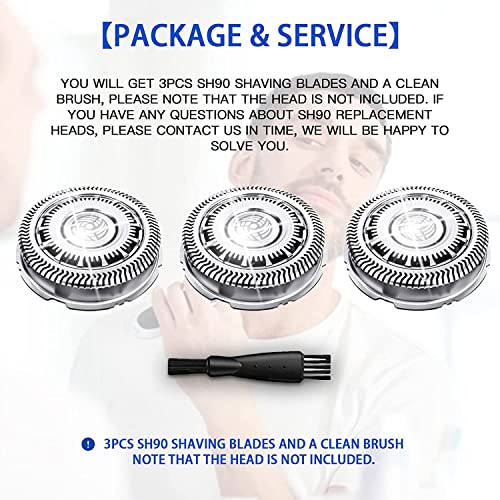 SH90 Replacement Heads for Philips Norelco Shavers Series 9000, Upgrade SH90/72 replacement Heads (3 count)