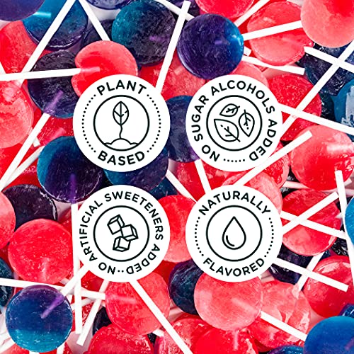 SmartSweets Lollipops, Blue Raspberry & Watermelon Flavors, Hard Candy with Low Sugar (1g), Low Calorie (40), No Artificial Sweeteners, Plant-Based, Gluten-Free, 3oz (Packaging May Vary)