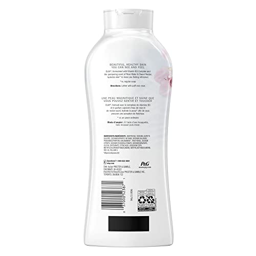 Olay Fresh Outlast Body Wash with B3, Rose Water and Sweet Nectar, 22 Fl Oz (Pack of 4)