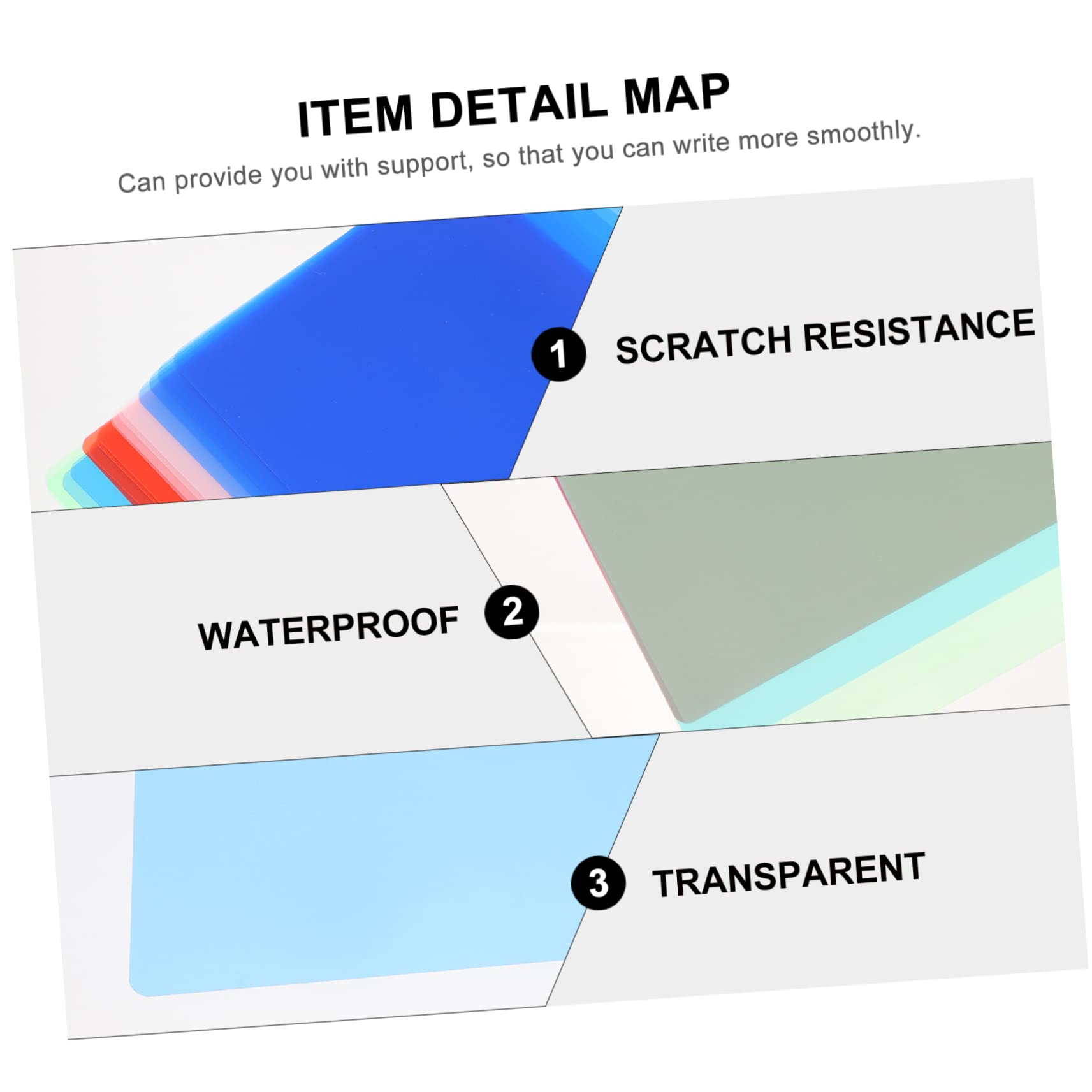 GATHINESS 16pcs Translucent Reading Strip Epoxy Resin Mat Dyslexia Reading Strips Clipboard Plastic A4 Kids Cutting Board - Craft Mat Dyslexia Tools for Kids Tools PVC Clay Test Paper Child