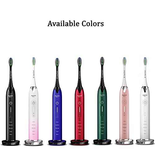 Wagner & Stern Ultrasonic whitening Toothbrush with Pressure Sensor. 5 Brushing Modes and 4 Intensity Levels with 3D Sliding Control, 8 Dupont Bristles, Premium Travel Case.