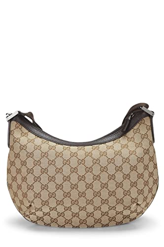 Gucci, Pre-Loved Brown Original GG Canvas Web Round Messenger Large, Brown