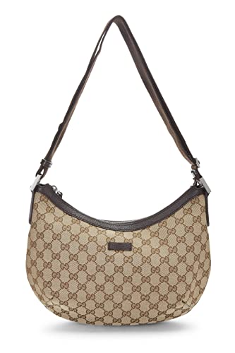 Gucci, Pre-Loved Brown Original GG Canvas Web Round Messenger Large, Brown