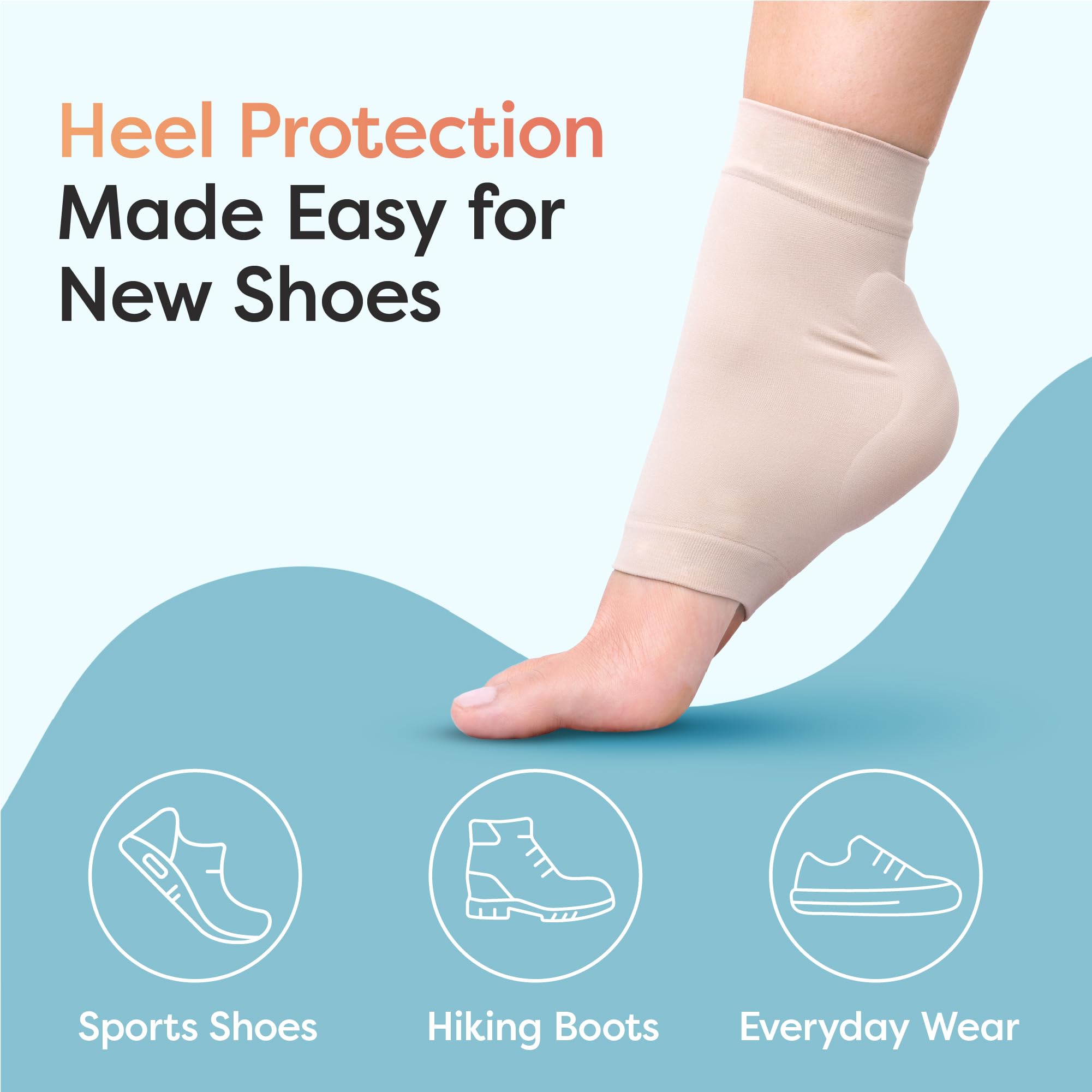 ZenToes Achilles Tendon Support Sleeve, Padded Compression Sleeve for Achilles Tendonitis Relief & Haglunds Heel, Washable Padded Socks & Heel Protectors for Bursitis Relief, 1 Pair