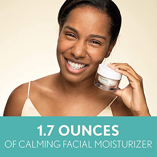 Aveeno Calm + Restore Oat Gel Facial Moisturizer Cream For Sensitive Skin Paraben-Free, 48g & Body Scrub 2fl oz Combo (FFP Packing)
