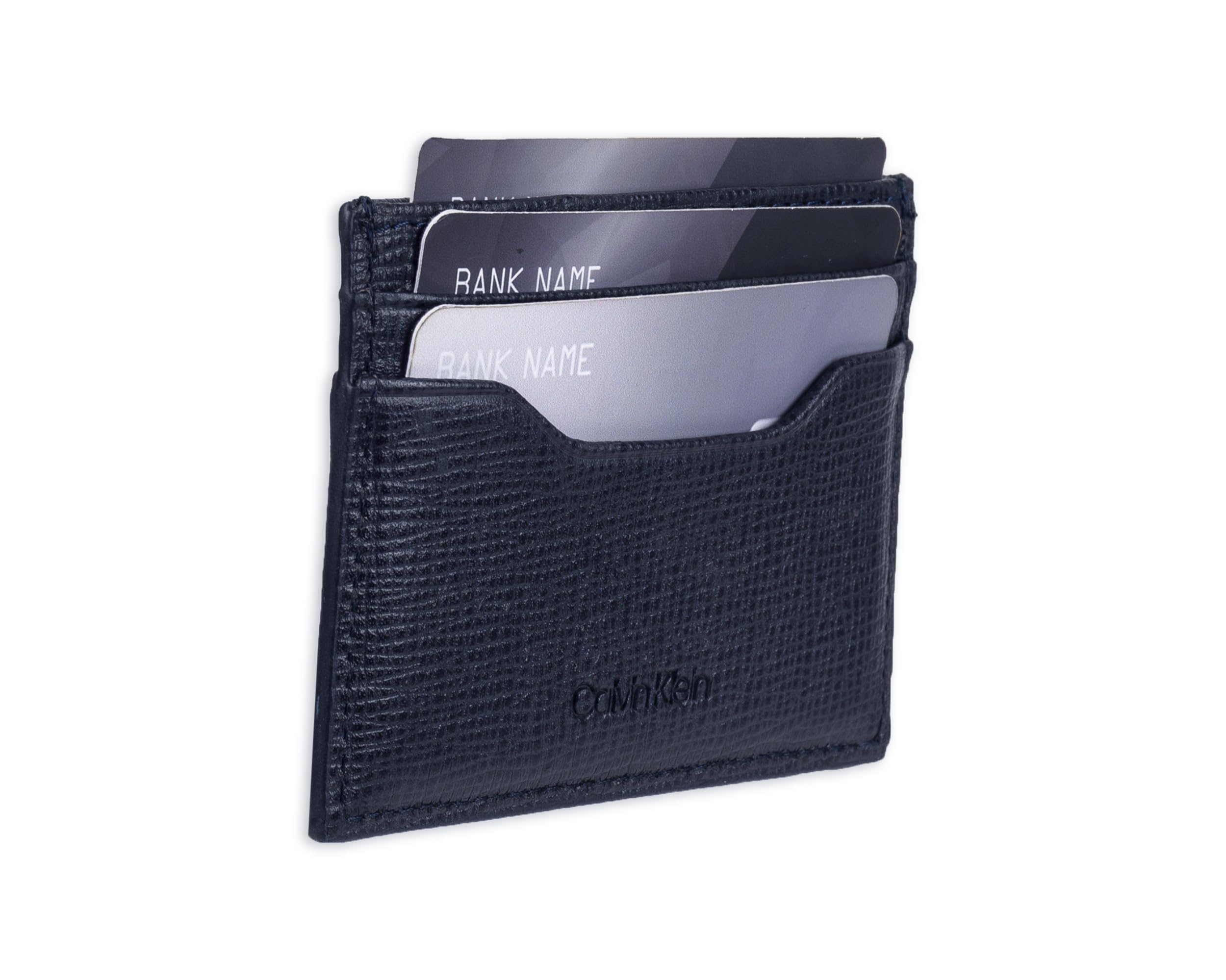 Calvin Klein Men's Wallet Sets-Minimalist Bifold and Card Cases, Navy Bessemer, One Size