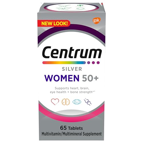 Centrum Silver Women's Multivitamin for Women 50 Plus, Multivitamin/Multimineral Supplement with Vitamin D3, B Vitamins, Non-GMO Ingredients, Supports memory and cognition in older adults - 65 Ct