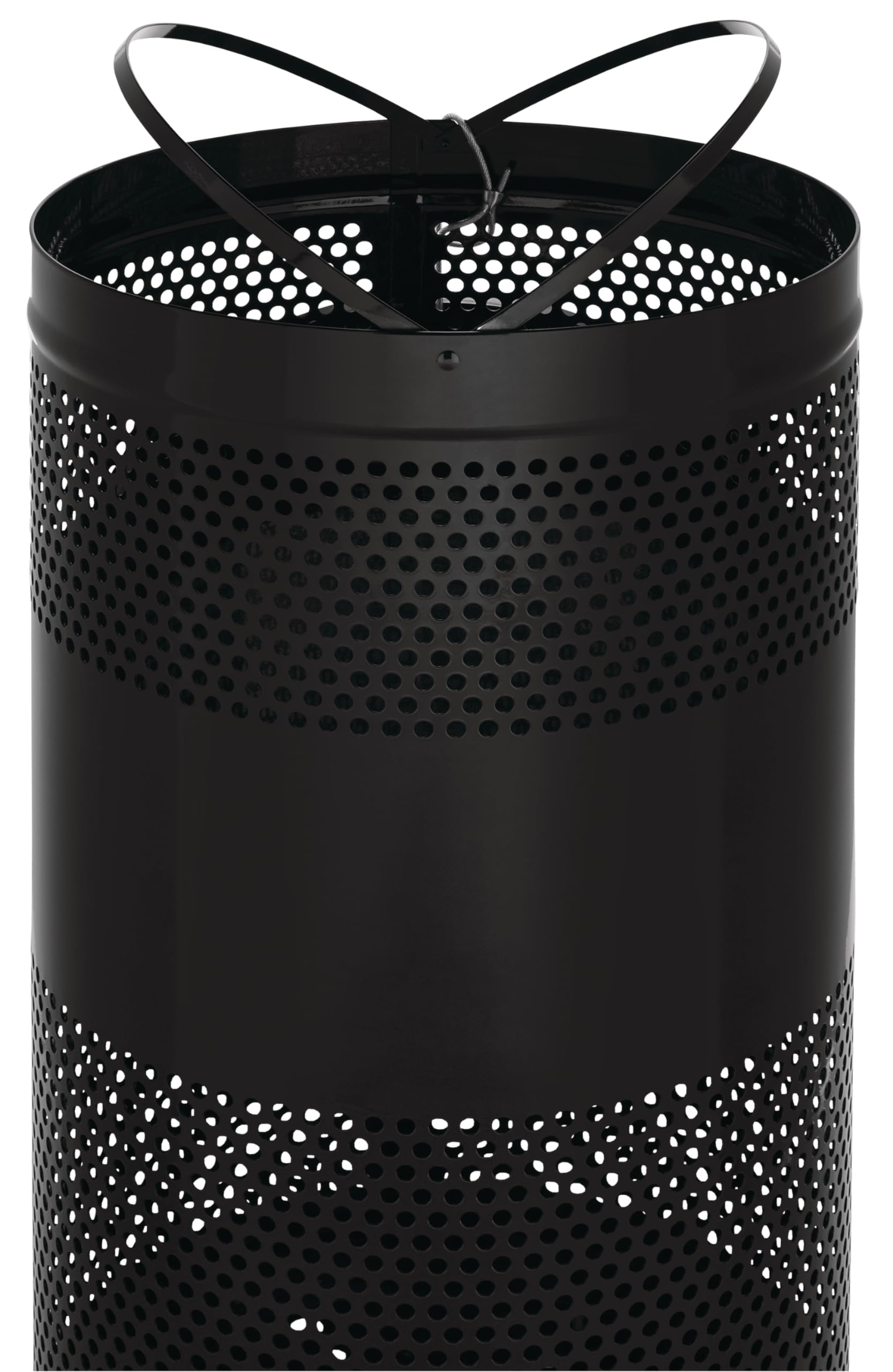 Rubbermaid Commercial Products Perforated Steel Trash Can, 25-Gallon, Black, Hands-Free Indoor/Outdoor Garbage Bin for Mall/Stadium/Office/Lobby/Restaurant