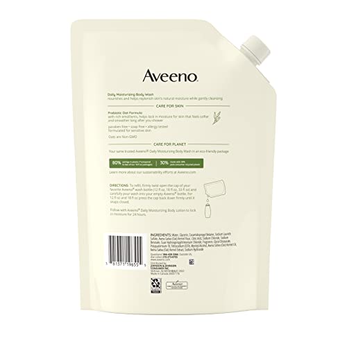 Aveeno Daily Moisturizing Body Wash, Soothing Oat, Refill, 36 Fl. Oz