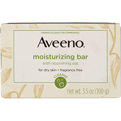 Aveeno Moisturizing Bar with Natural Colloidal Oatmeal for Dry Skin, Fragrance Free, 3.5 Oz (2 Pack)