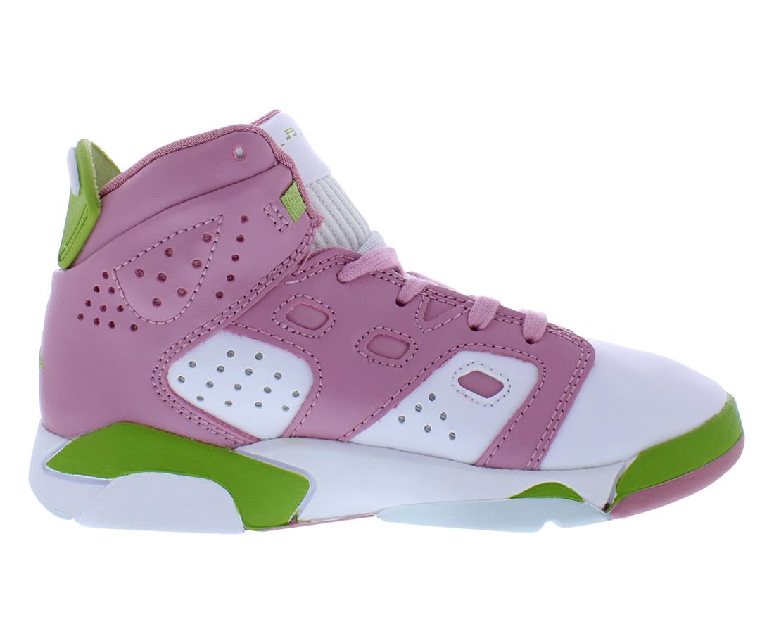 Nike Jordan 6-17-23 PS Girls Shoes Size 1, Color: Pink/White/Green-Pink