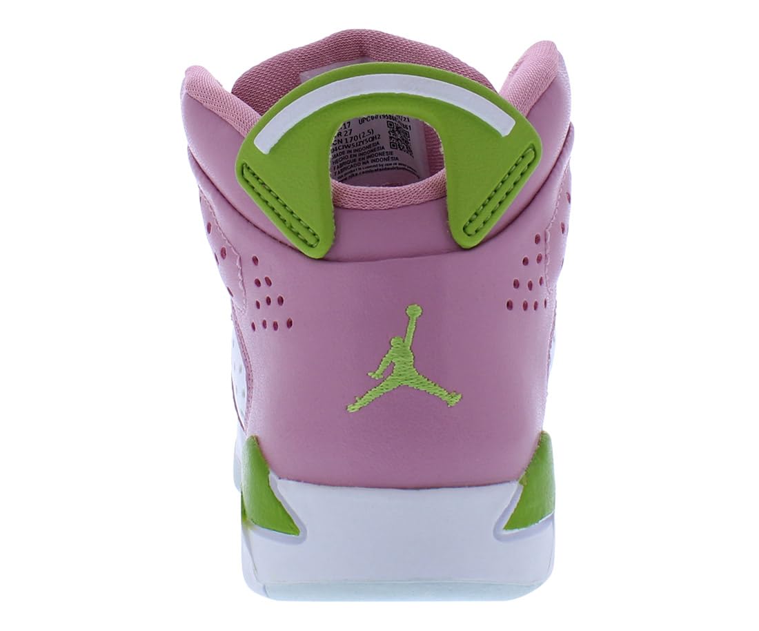 Nike Jordan 6-17-23 PS Girls Shoes Size 1, Color: Pink/White/Green-Pink