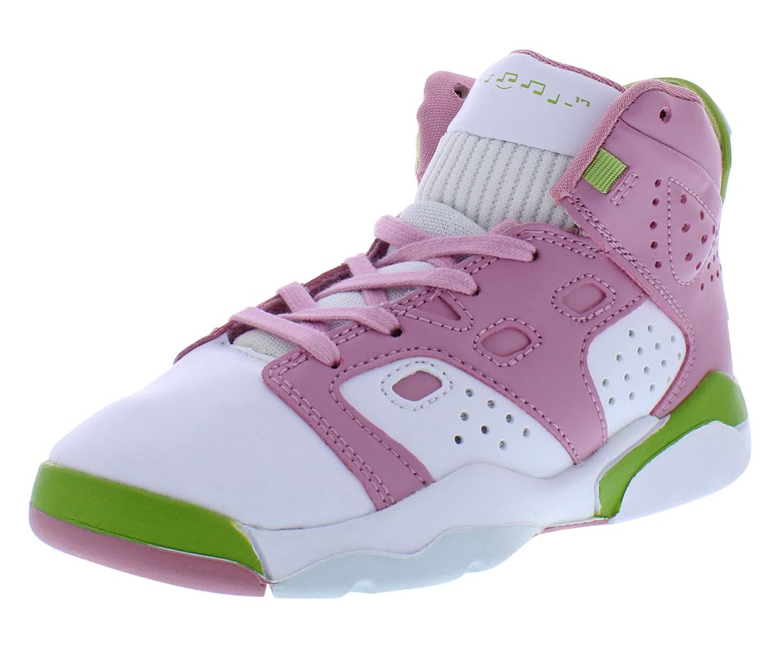 Nike Jordan 6-17-23 PS Girls Shoes Size 1, Color: Pink/White/Green-Pink