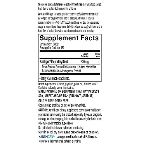 Garden of Life Fucoxanthin Supplements - FucoThin Diet Pill for Weight Loss, 180 Count