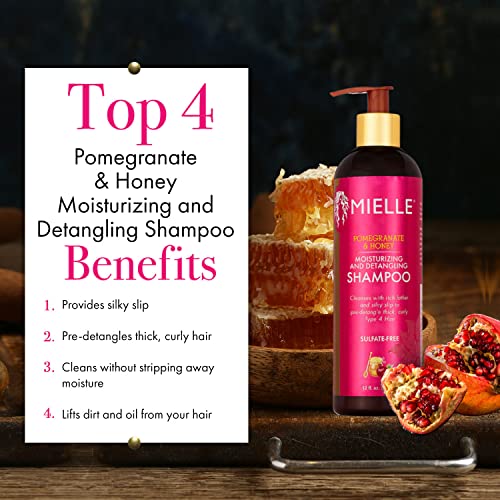 Mielle Organics Pomegranate & Honey Moisturizing and Detangling Shampoo and Conditioner for Type 4 Hair