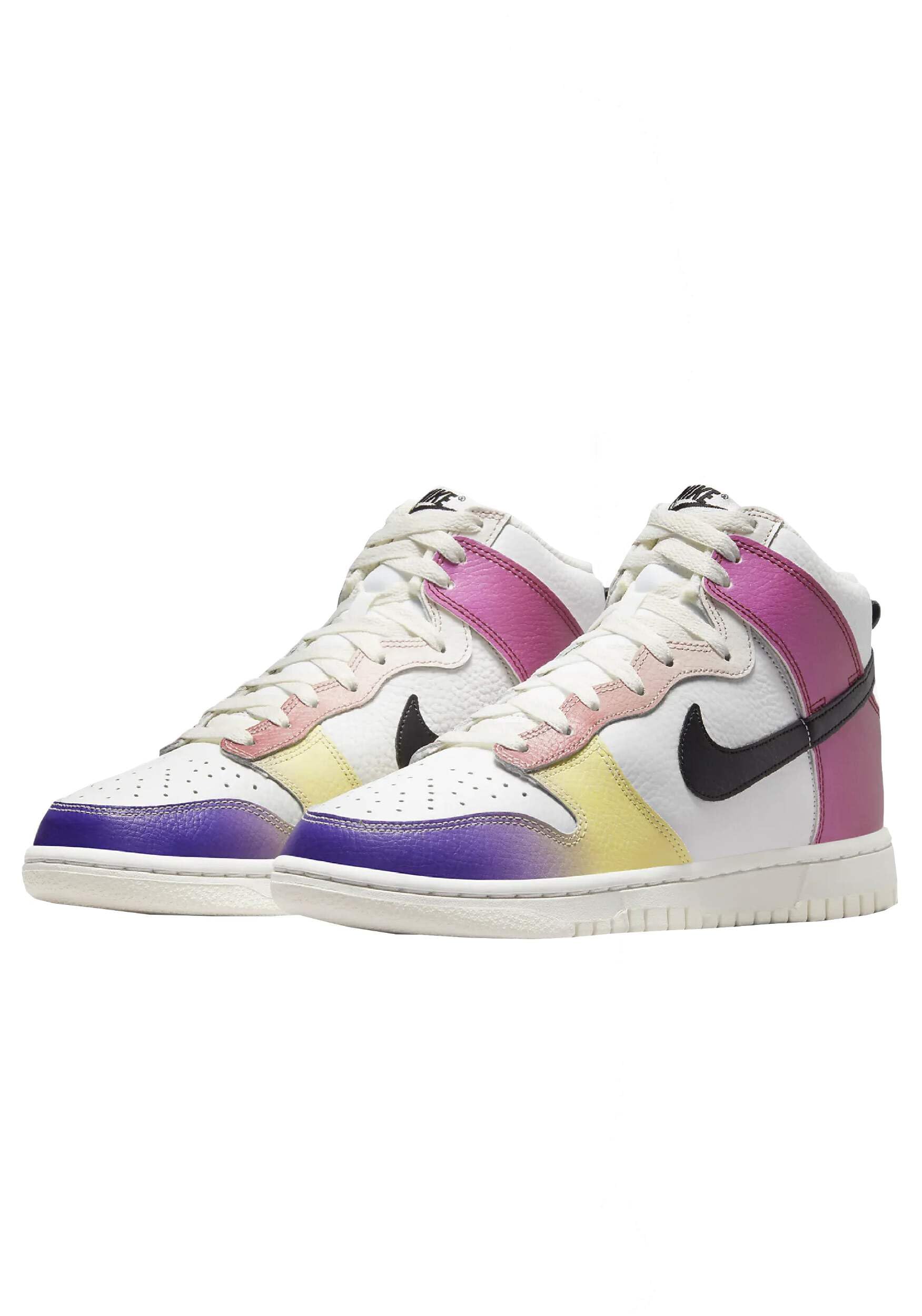 Nike Dunk HIGH White/Black/Pink/Yellow FD0802 100 Women's Size 5.5
