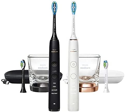 PHILIPS Sonicare Diamond Clean Rechargeable Toothbrush for Complete Oral Care 2-Pack Handles (Black