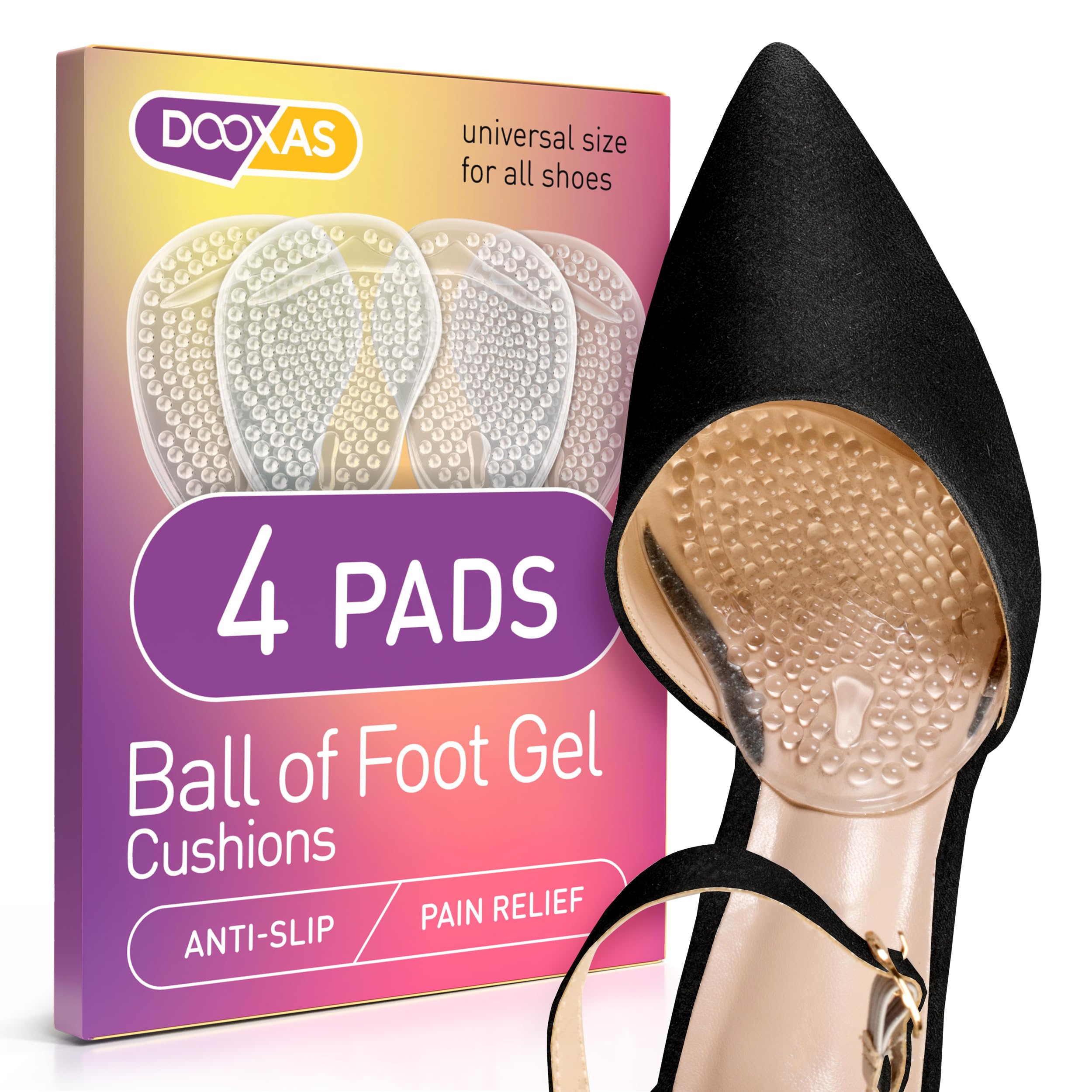 High Heel Comfort Pads | Metatarsal Pads Women - 4 Ball of Foot Cushions for Heels. Pain Relief Ball of Foot Cushions for Any High Heels - High Heel Inserts for Women - Heel Pads for High Heels