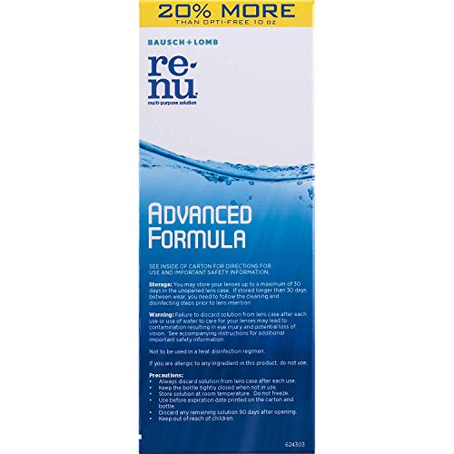 Bausch and Lomb ReNu Advanced Formula Multi-Purpose Cleaning and Disinfectant Solution for Soft Contact Lenses 12 oz - Pack of 3