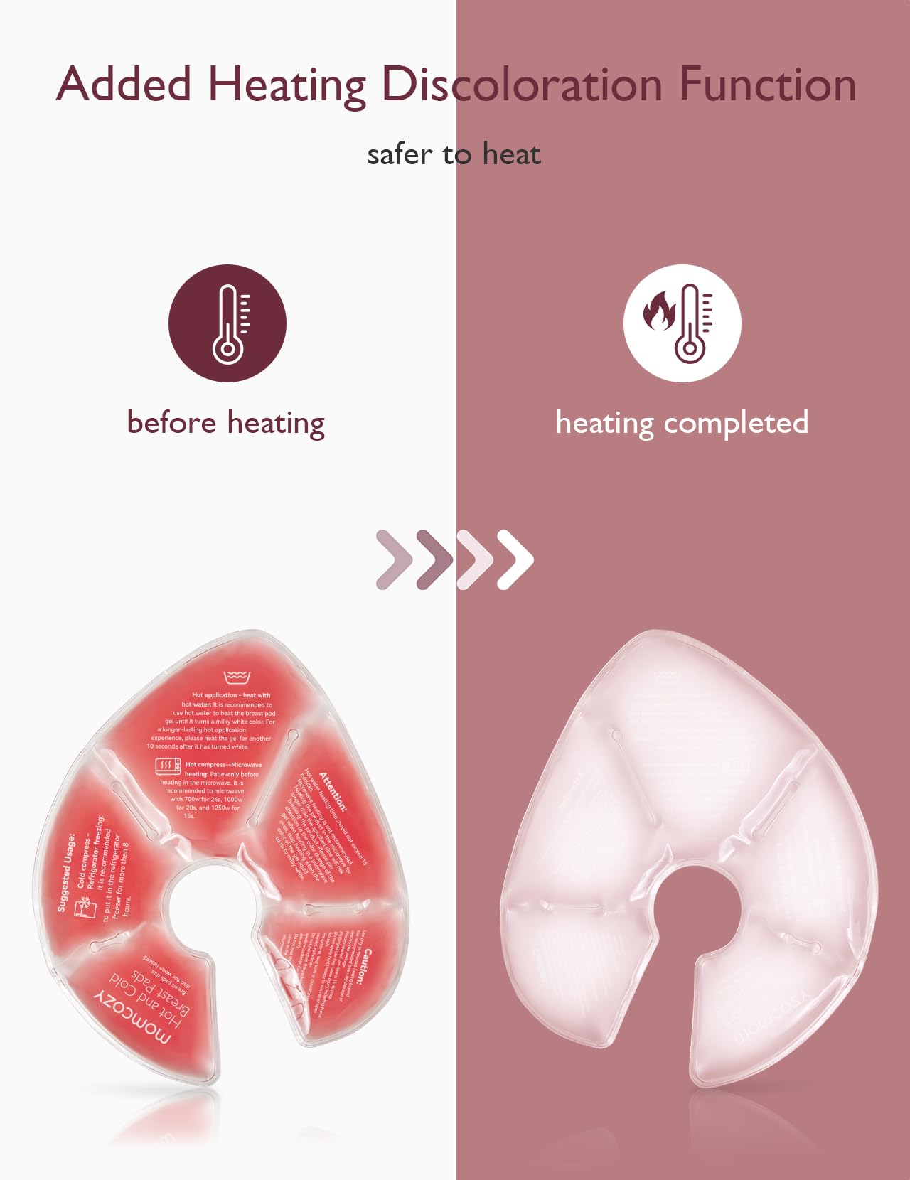 Momcozy Large Reusable Breast Therapy Packs, Temp-Sensing Hot and Cold Gel Breast Pads, Breastfeeding Essentials for Relieve Clogged Ducts, Nipple Pain, Improve Milk Flow, Engorgement, 2 Pack