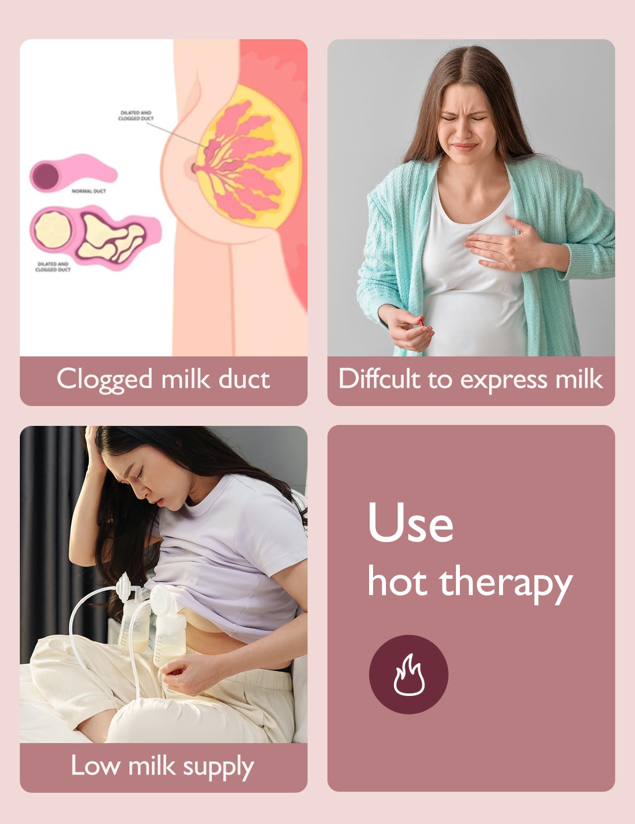 Momcozy Large Reusable Breast Therapy Packs, Temp-Sensing Hot and Cold Gel Breast Pads, Breastfeeding Essentials for Relieve Clogged Ducts, Nipple Pain, Improve Milk Flow, Engorgement, 2 Pack