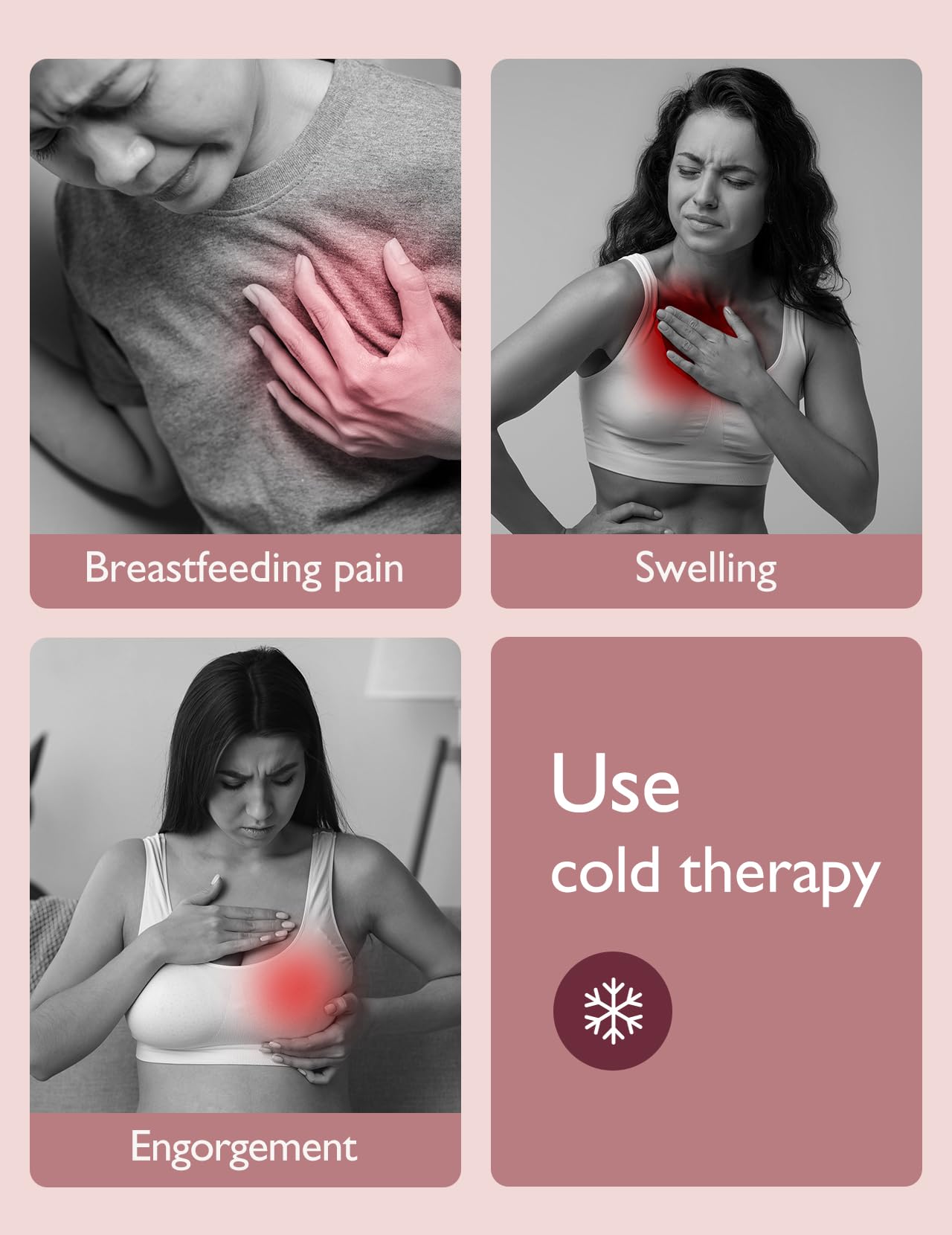 Momcozy Large Reusable Breast Therapy Packs, Temp-Sensing Hot and Cold Gel Breast Pads, Breastfeeding Essentials for Relieve Clogged Ducts, Nipple Pain, Improve Milk Flow, Engorgement, 2 Pack