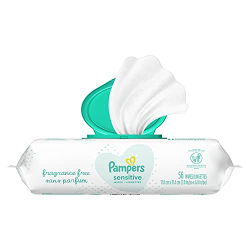 Pampers Sensitive Wipes Travel Pack 56 Count, (Pack of 8)